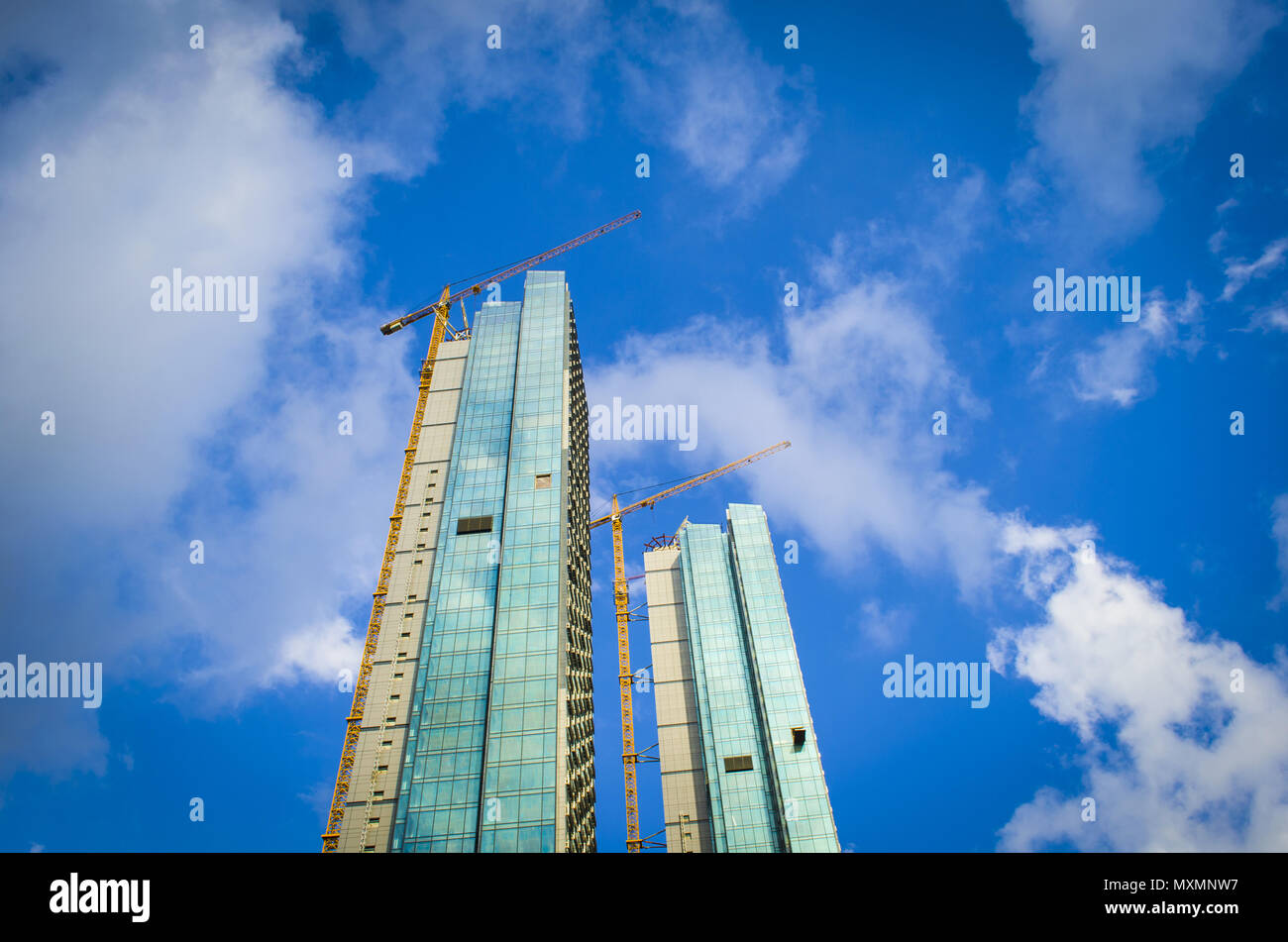 Big construction site in istanbul with sunlight Stock Photo - Alamy