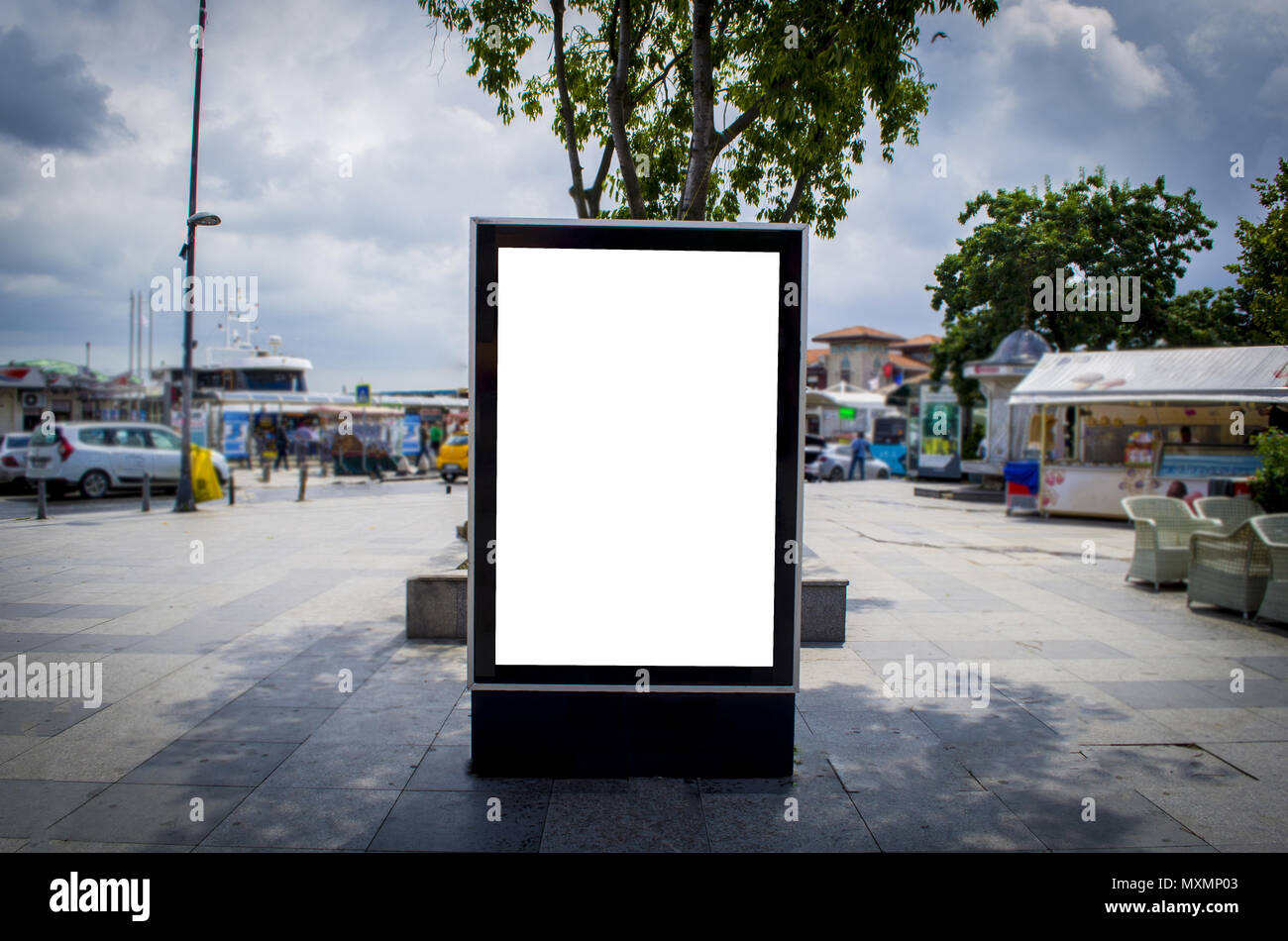 Blank advertising panel on a street Stock Photo - Alamy