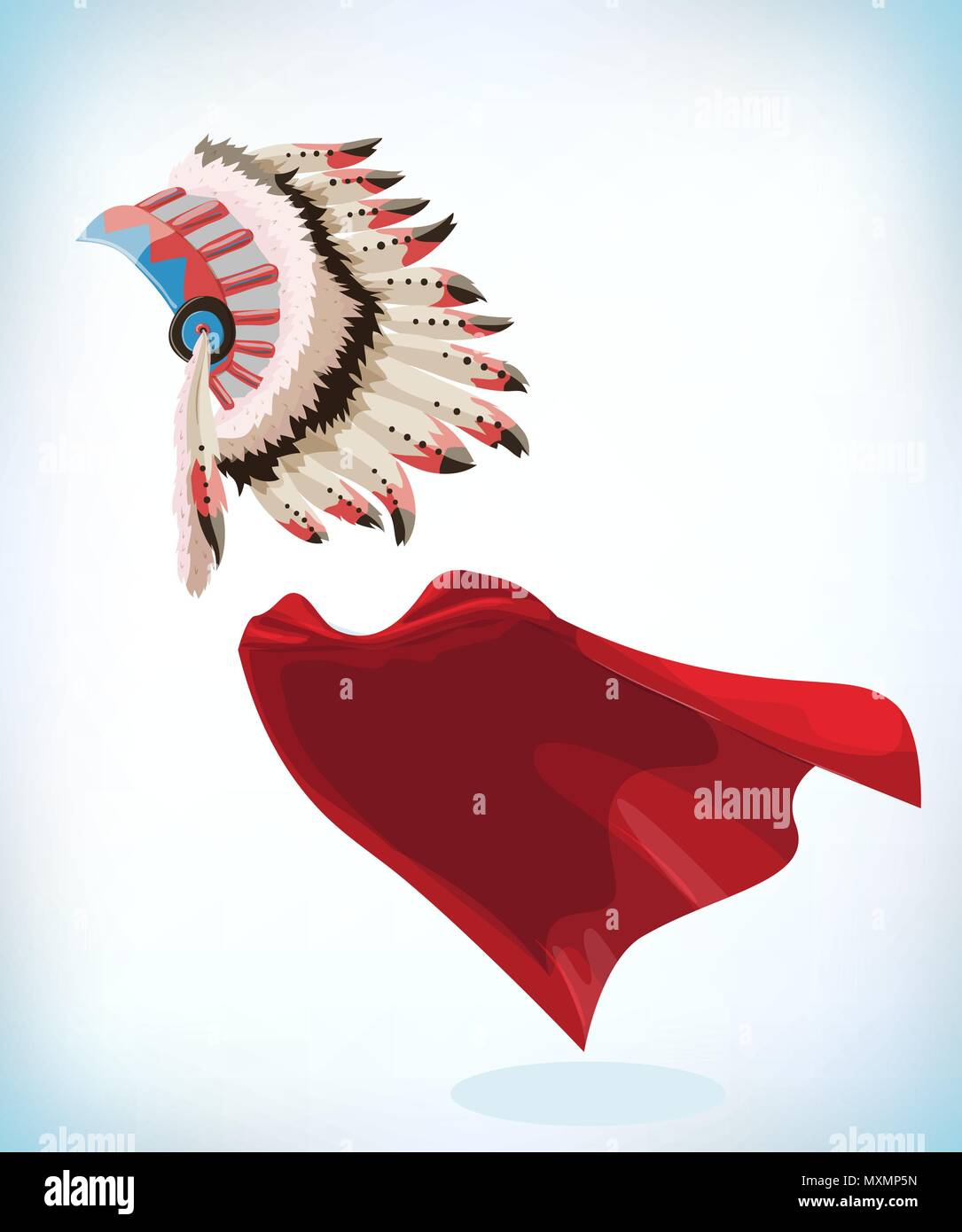 Native American Indians Headdress. Tribal Chief Feather Hat. Masquerade ...