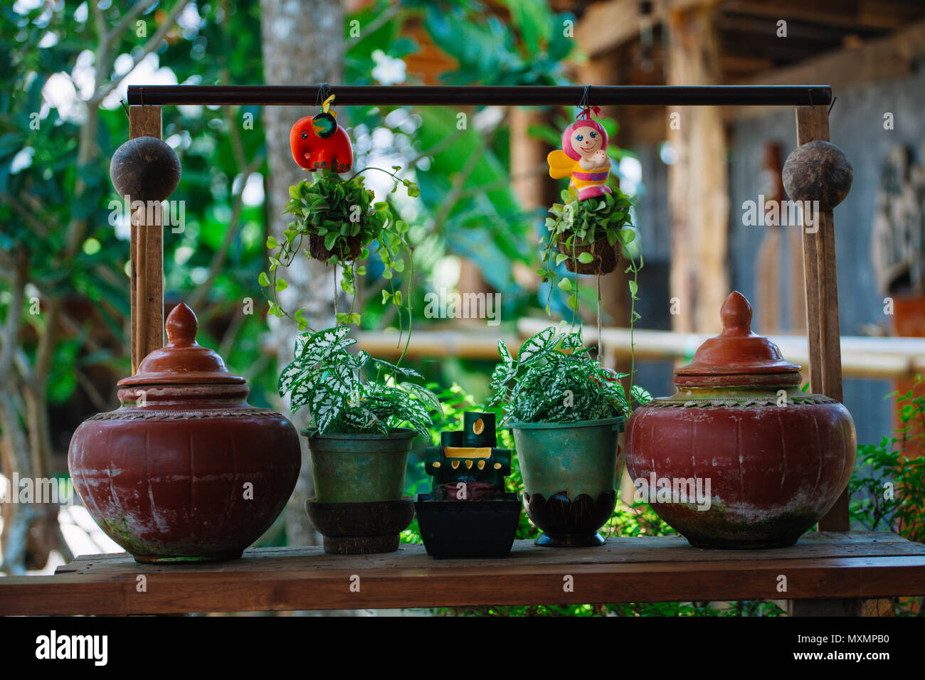 Ancient culture water pot for guests to drink. Thai Ceramic Water pot ...
