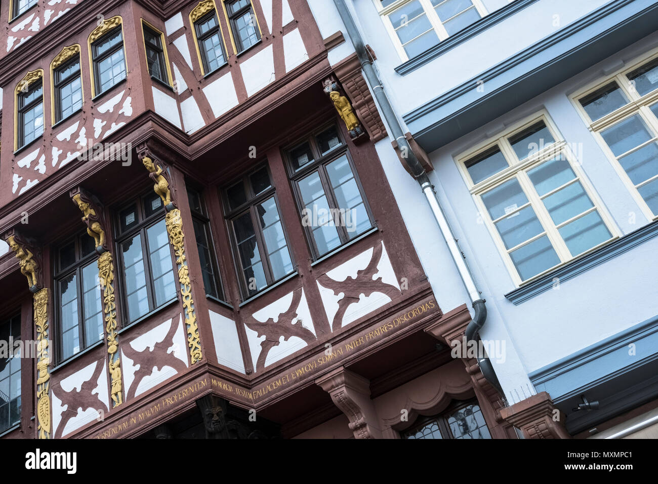 Exterior of traditional half timber buildings seen in the old town ...