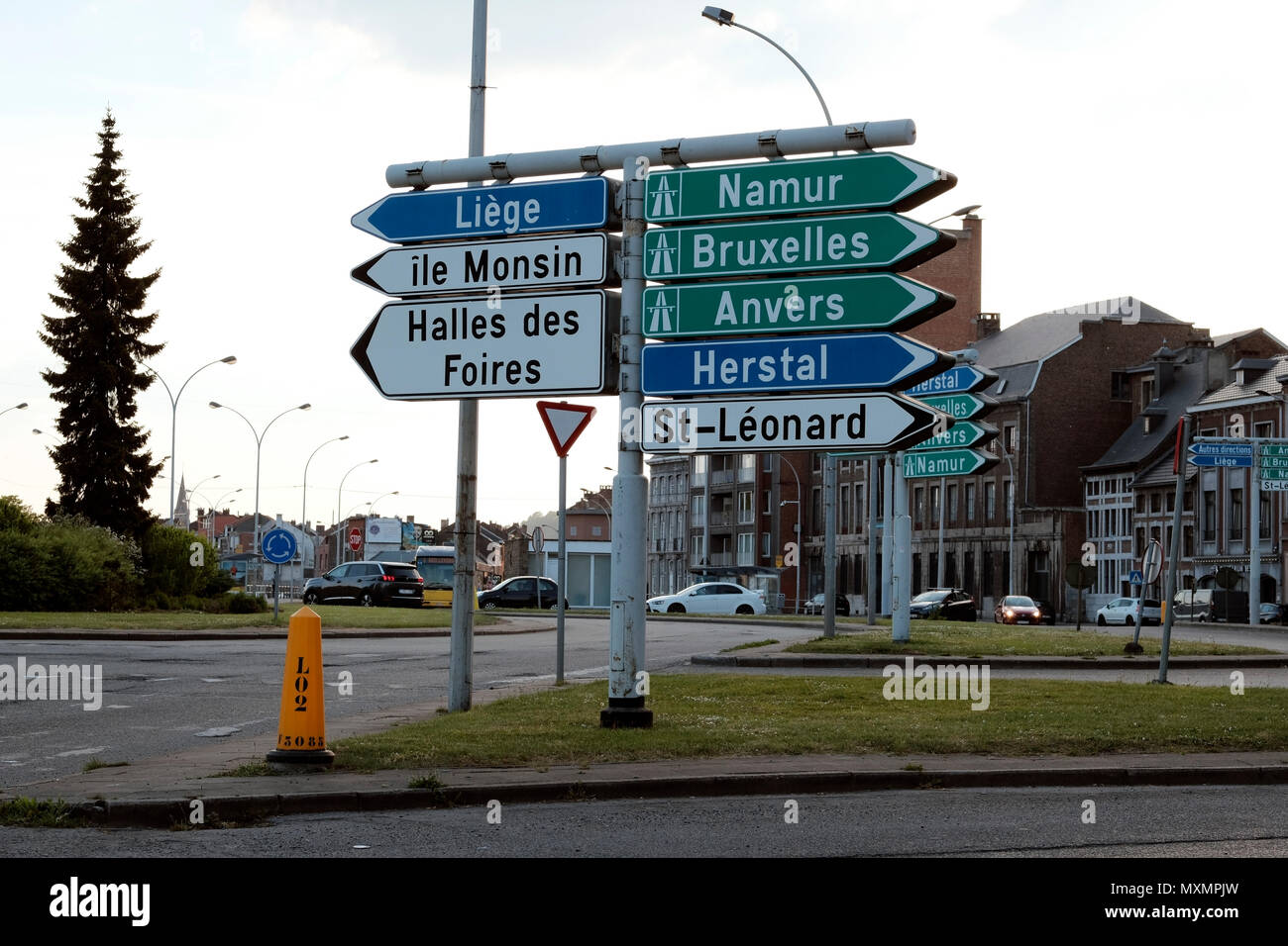 Traffic signs in Liège, Belgium Stock Photo - Alamy