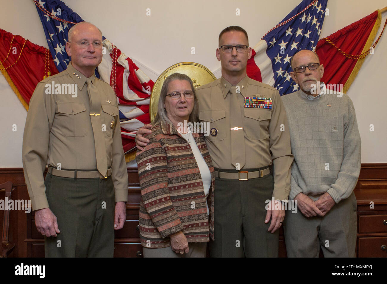 Director of Marine Corps Staff, Lt. Gen. James B. Laster, left, poses ...