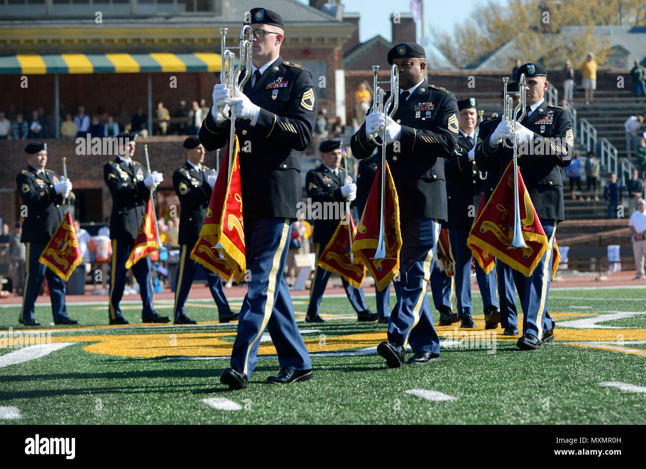 U.S. Army Training and Doctrine Command Band Herald Trumpets march into ...