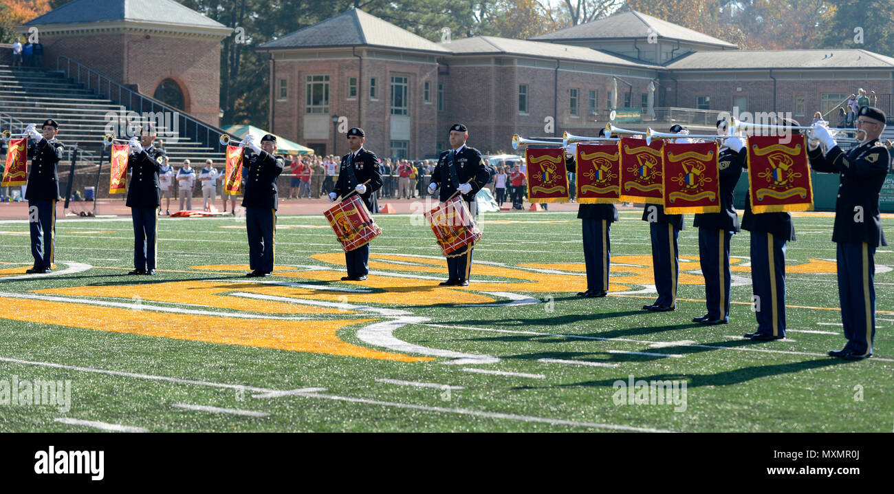 U.S. Army Training and Doctrine Command Band Herald Trumpets perform ...