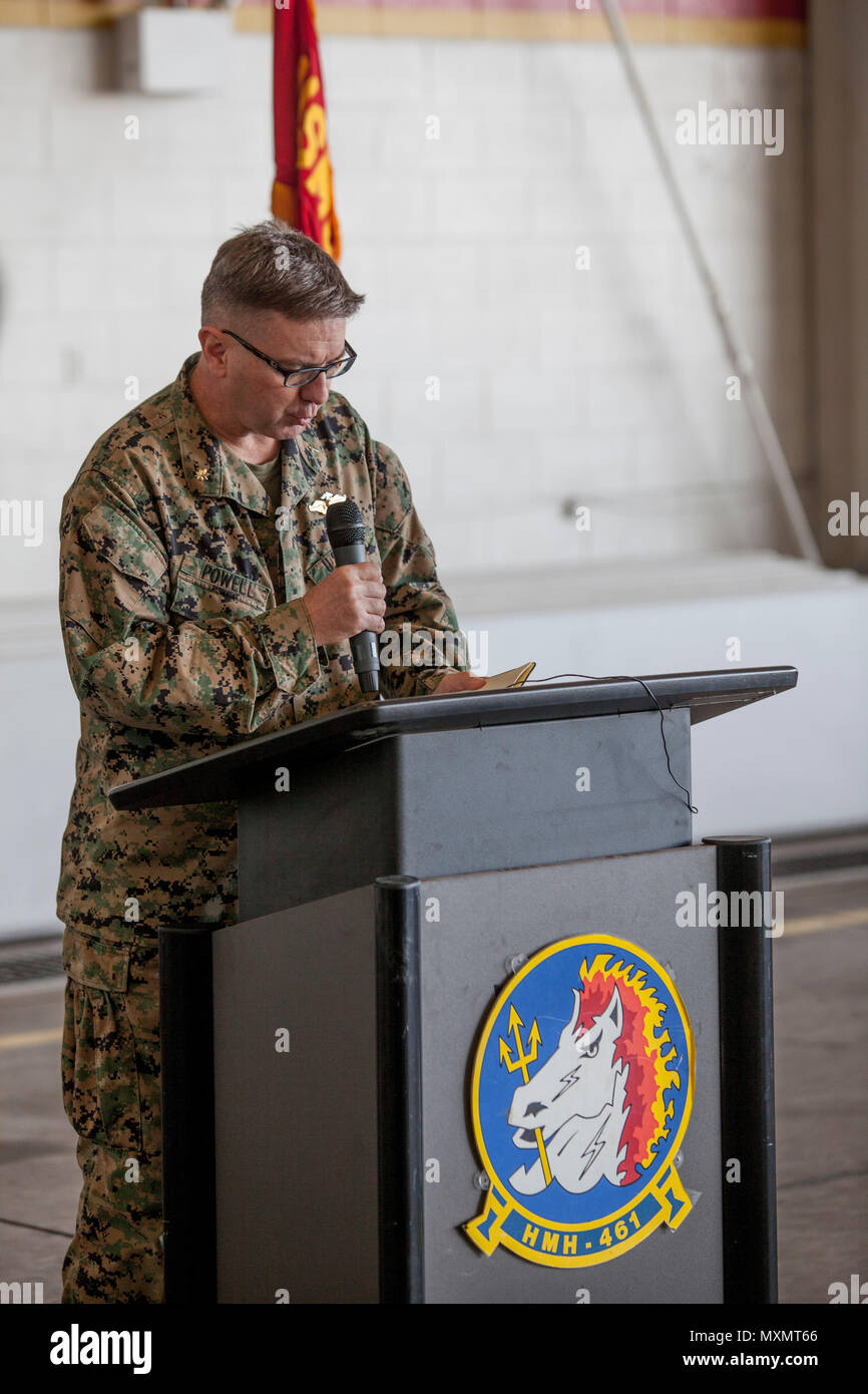 U.S. Navy LCDR Timothy B. Powell, the Marine Aircraft Group 29 chaplain ...