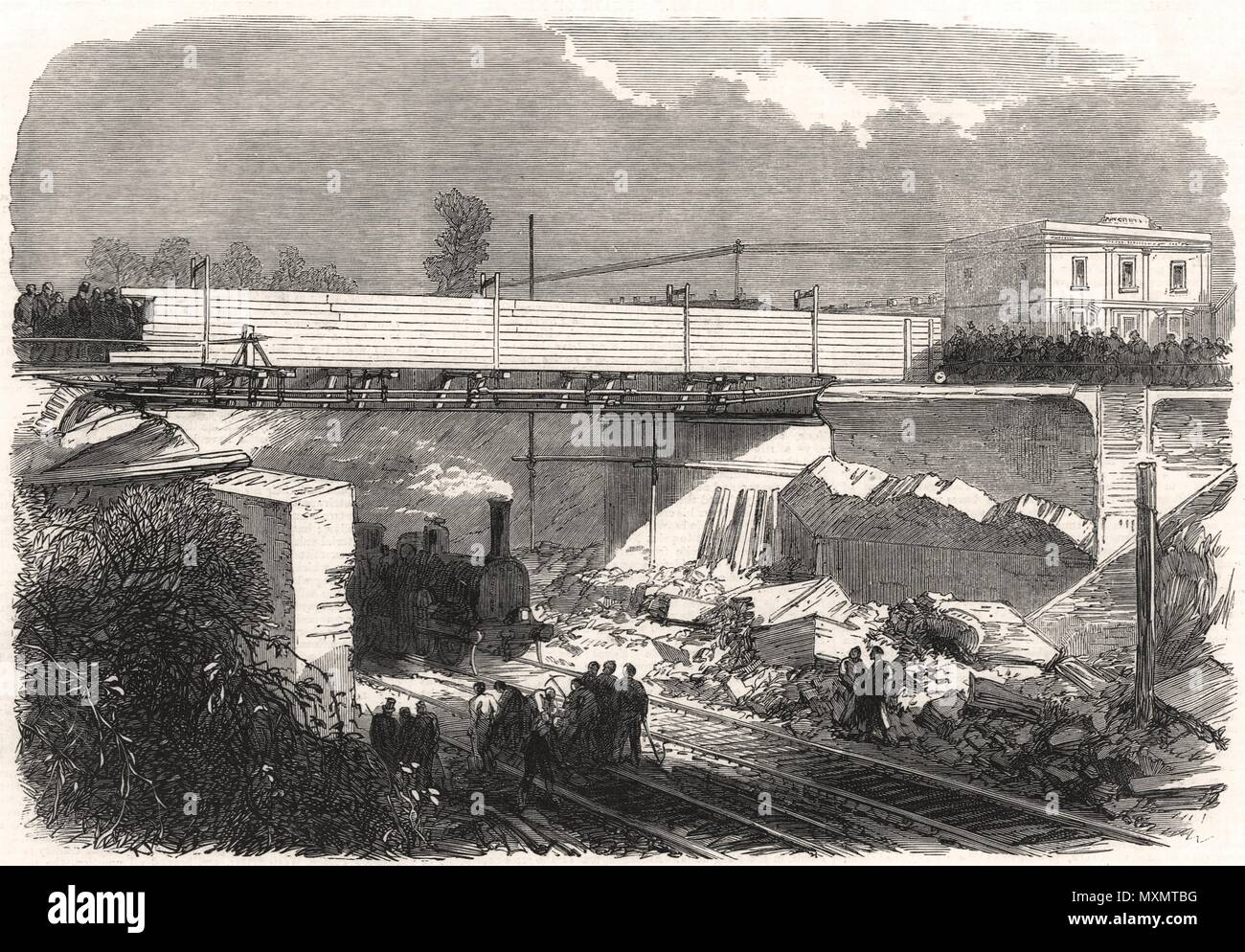 Scene of the late accident near Croydon. London 1865. The Illustrated ...