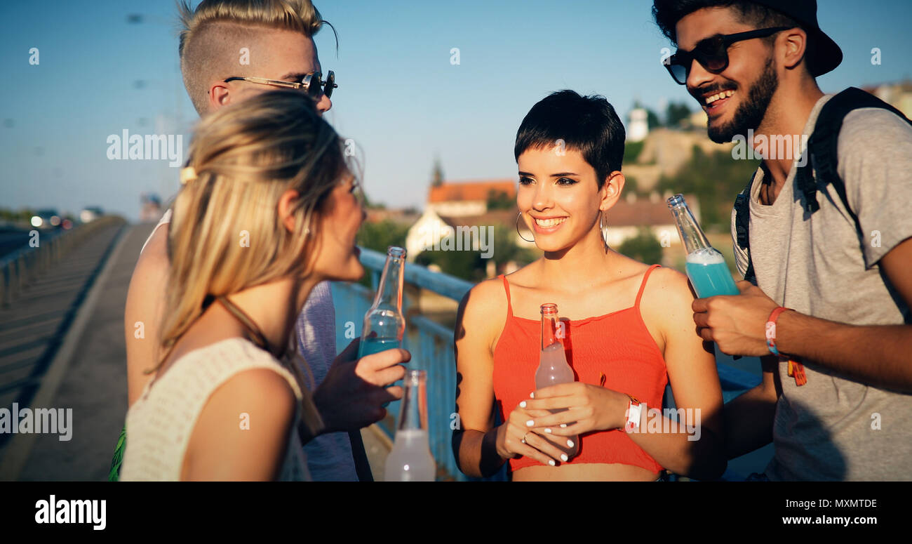 Young energetic group of people having fun Stock Photo - Alamy