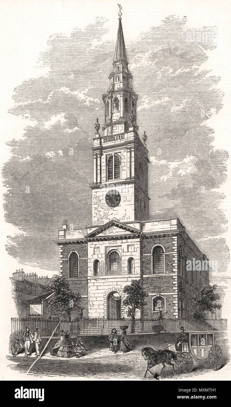 Exterior of St. James's church Clerkenwell. London 1858. The ...