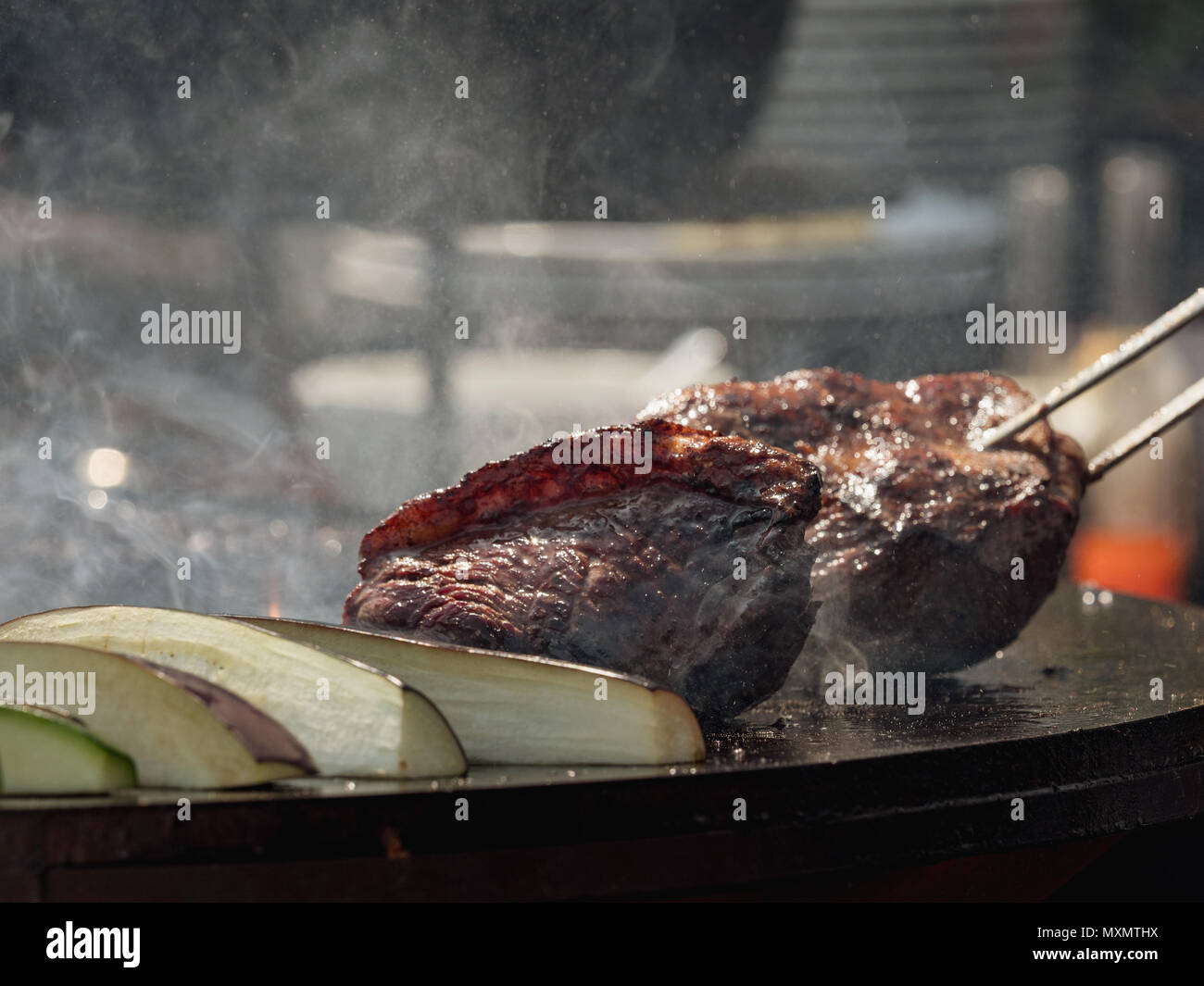 Assorted delicious grilled meat vegetables hi-res stock photography and ...