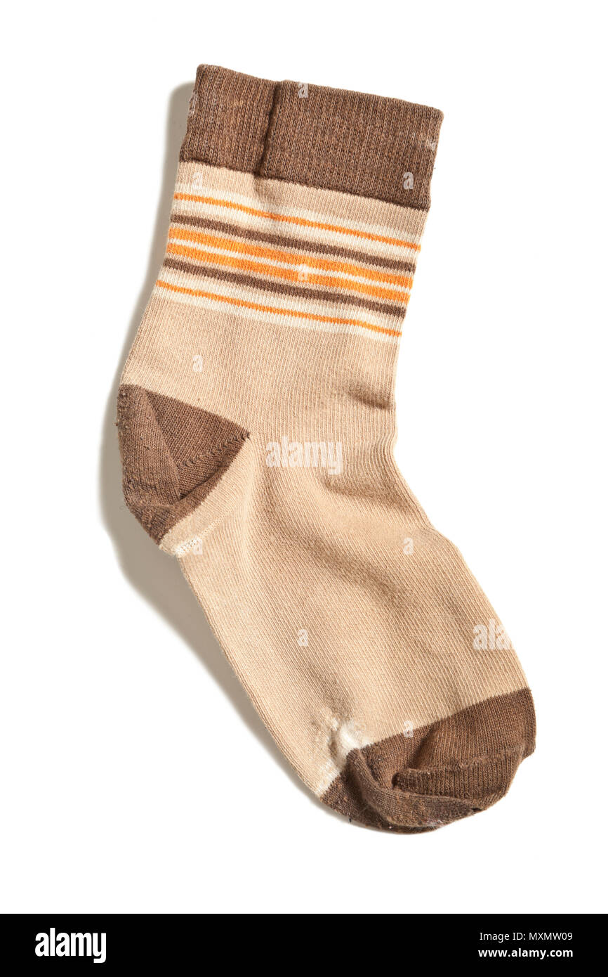 old sock, isolated on white background Stock Photo - Alamy