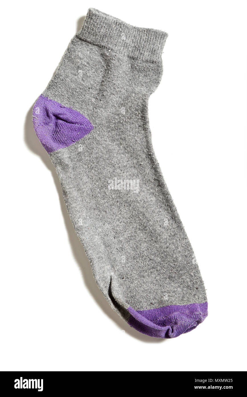old sock, isolated on white background Stock Photo - Alamy