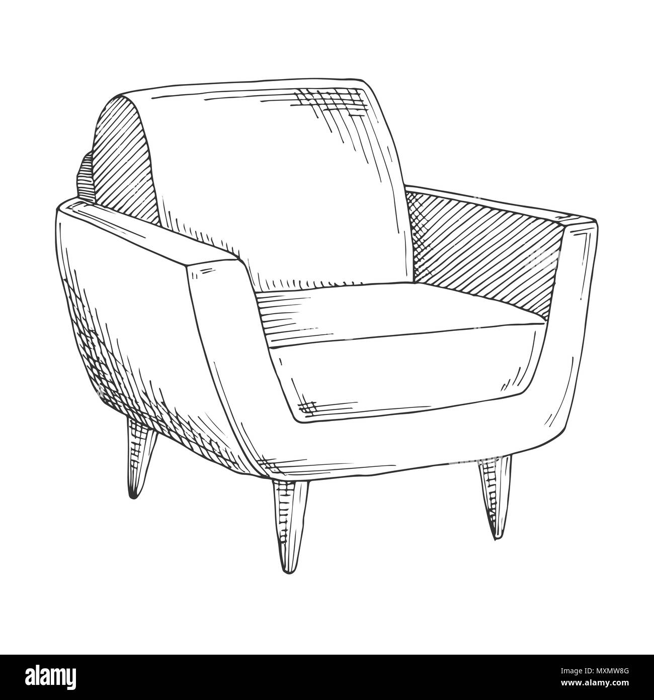 Chair. Sketch isolated on white background. Vector illustration Stock ...