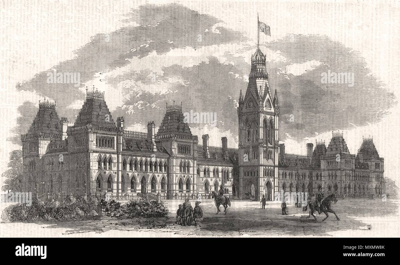 Proposed Parliament buildings, Ottawa, Canada - prize design 1859. The ...