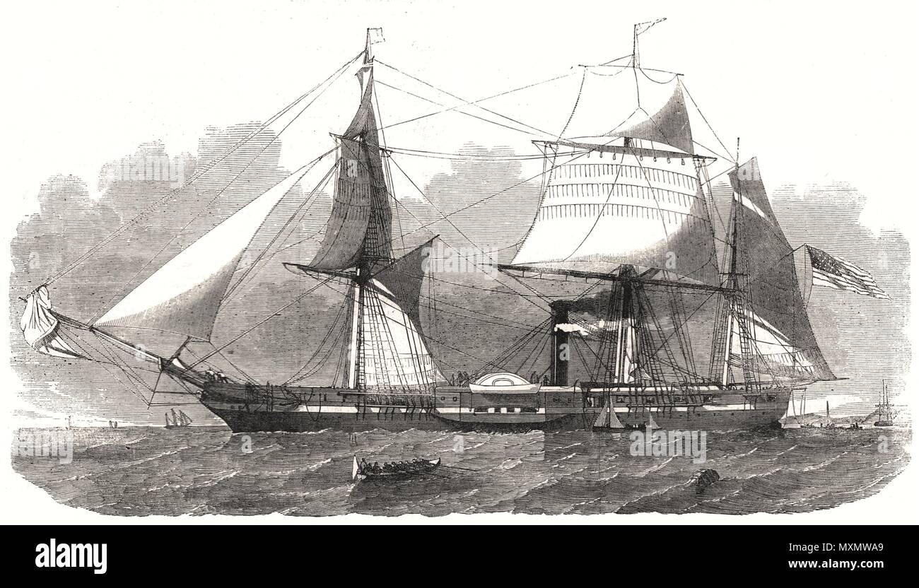 Steam-frigate " Mississippi ", United States Navy Japan expedition 1853 ...