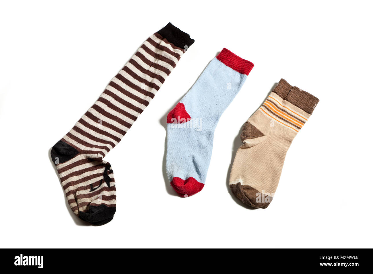 old socks, isolated on white background Stock Photo - Alamy
