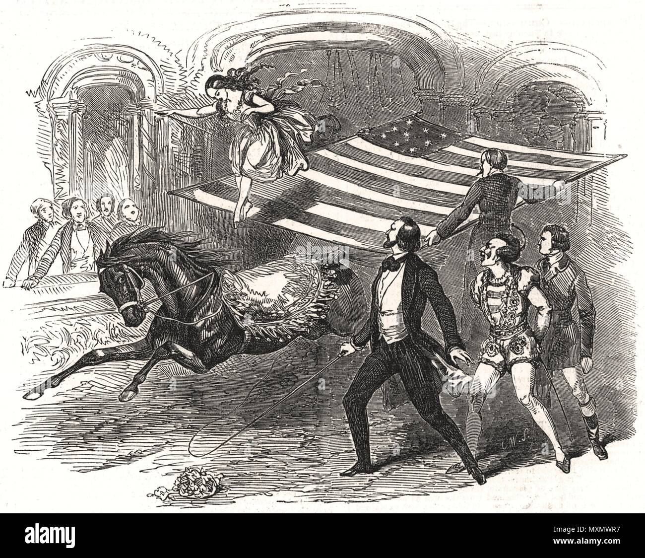 Mlle Ella, at Drury-Lane Theatre. Circus. Stars & Stripes. London 1853 ...