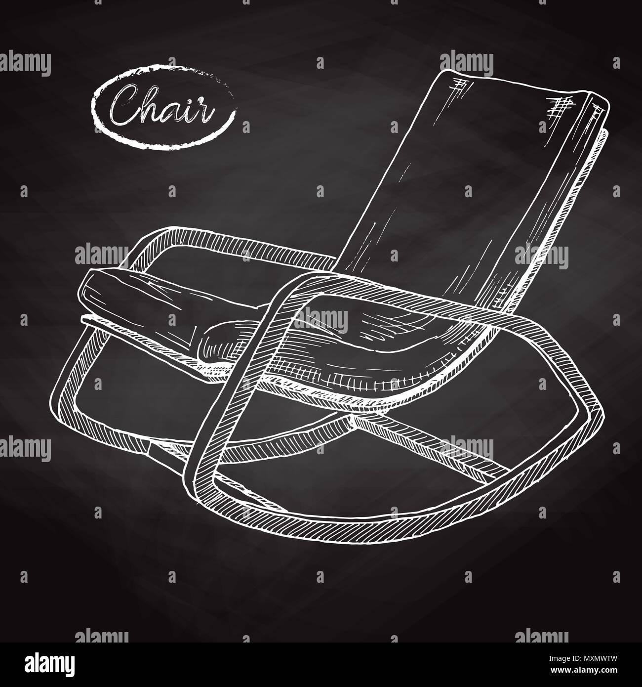 Rocking chair. Sketch a comfortable chair. Vector illustration Stock ...
