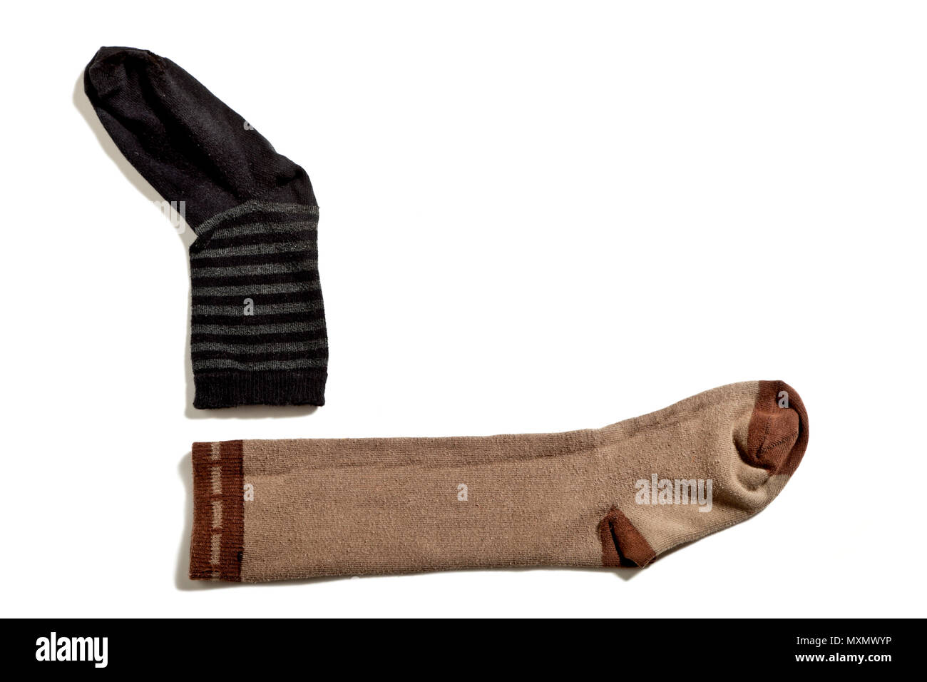 old socks, isolated on white background Stock Photo - Alamy