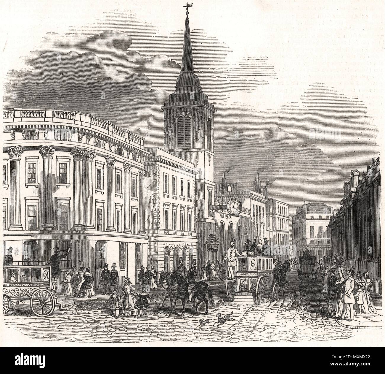 Metropolitan improvements - Lothbury. London 1845. The Illustrated ...