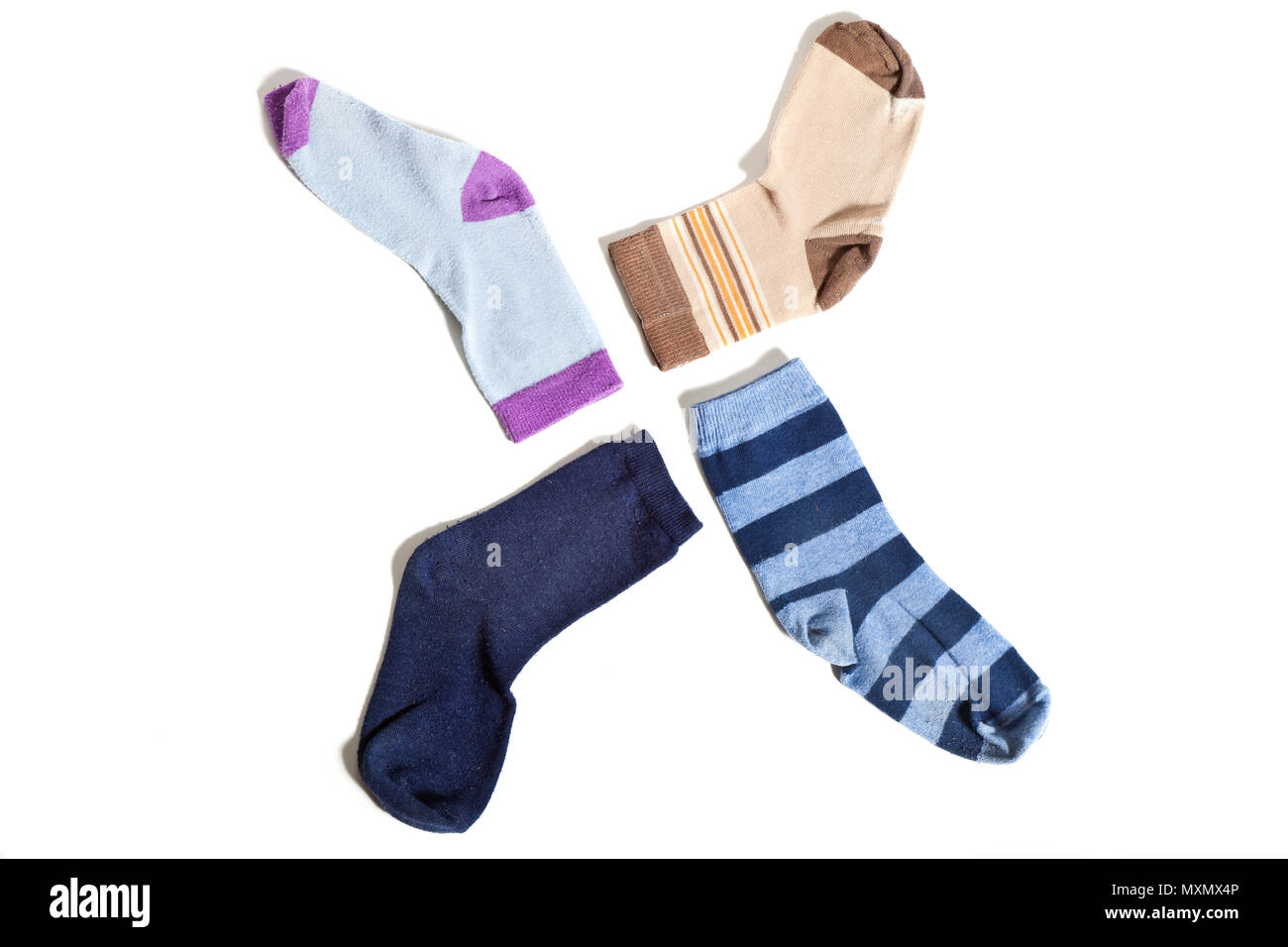 old socks, isolated on white background Stock Photo - Alamy