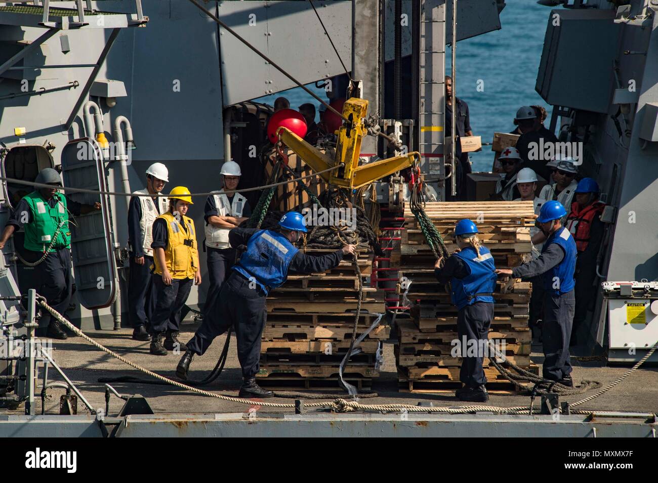161118-N-RX777-137 ARABIAN GULF (Nov. 18, 2016) Sailors aboard the ...