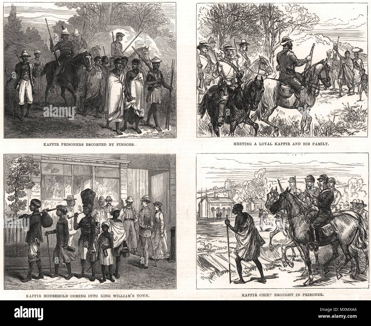 Kaffir War prisoners Fingoes King William's Town chief. South Africa ...