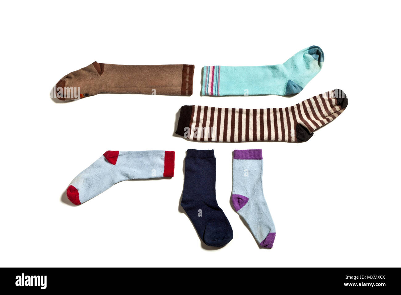 old socks, isolated on white background Stock Photo - Alamy