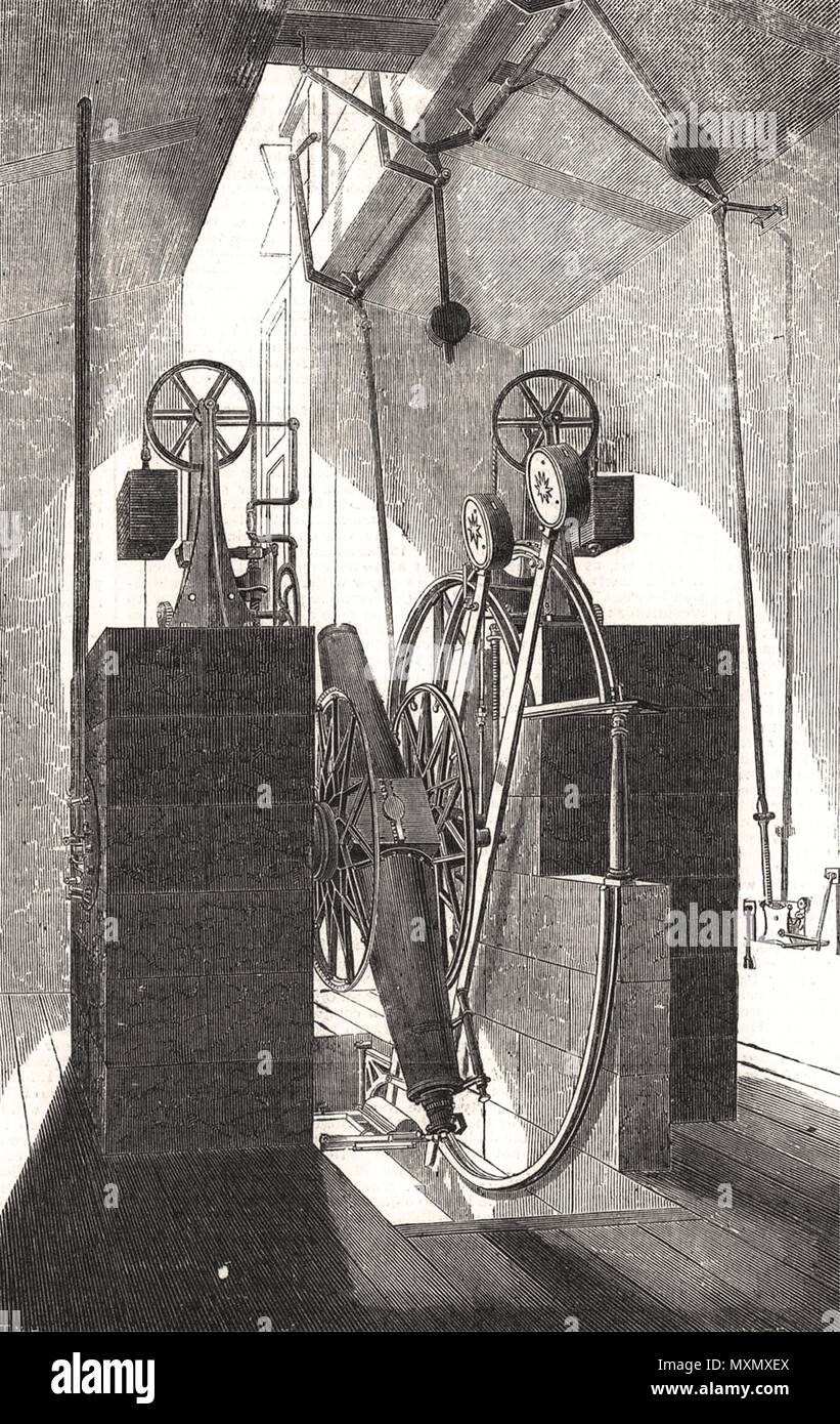 Transit instrument at the Cape Observatory. South Africa 1857. The ...