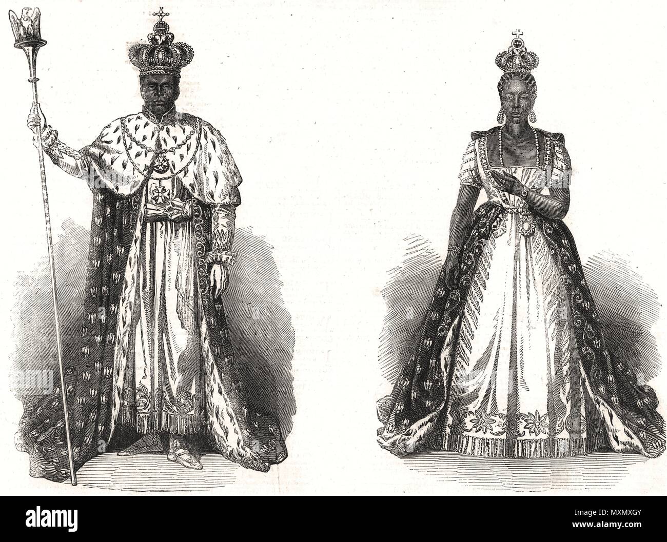 Faustin & Adelina, Emperor & Empress Of Haiti, in coronation robes 1856 ...