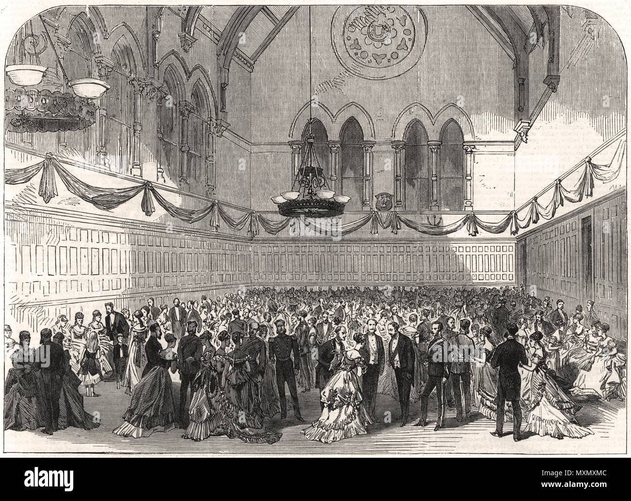 Prince Of Wales's visit to Chester Townhall ballroom 1869. The ...