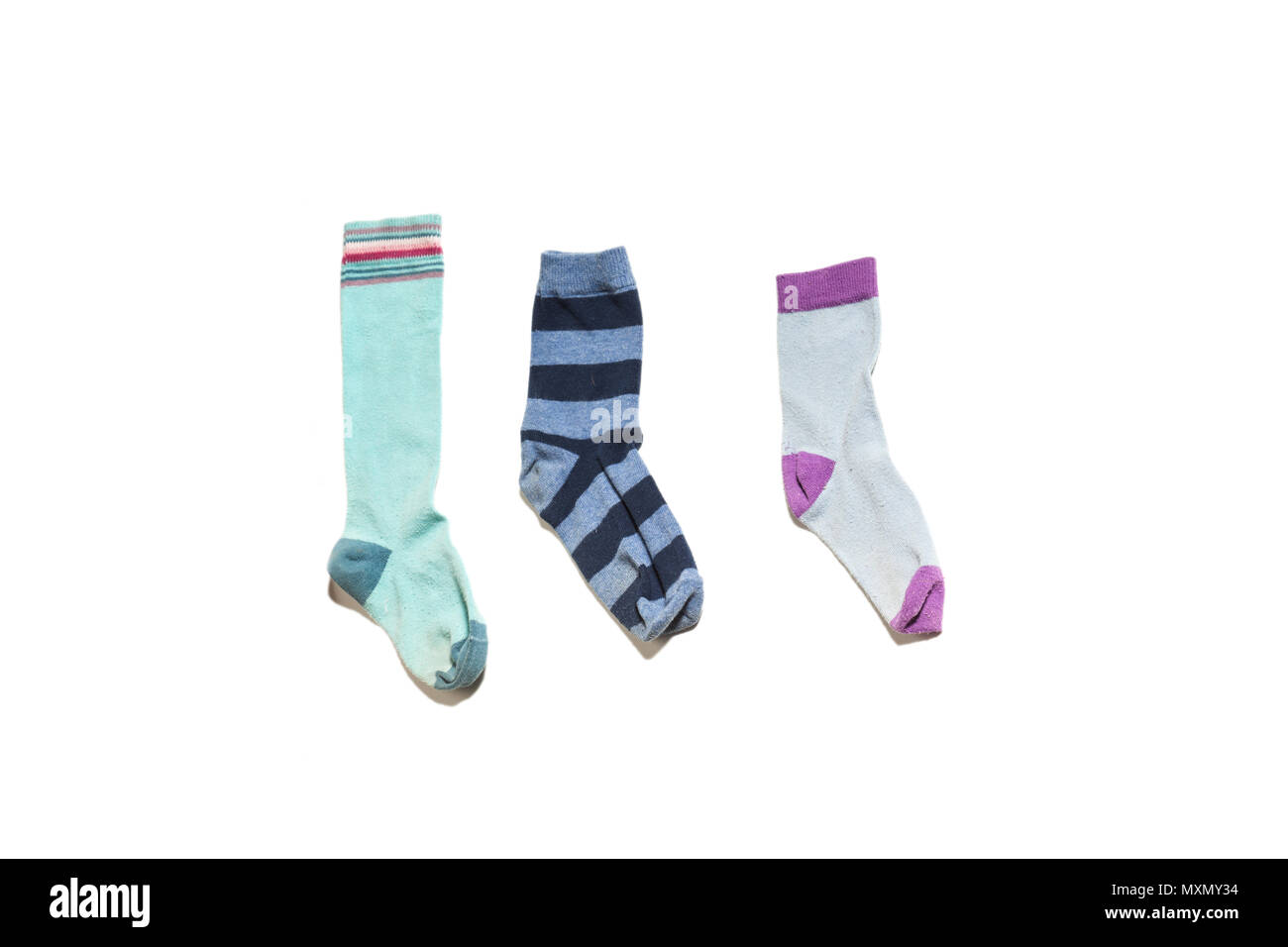 old socks, isolated on white background Stock Photo - Alamy