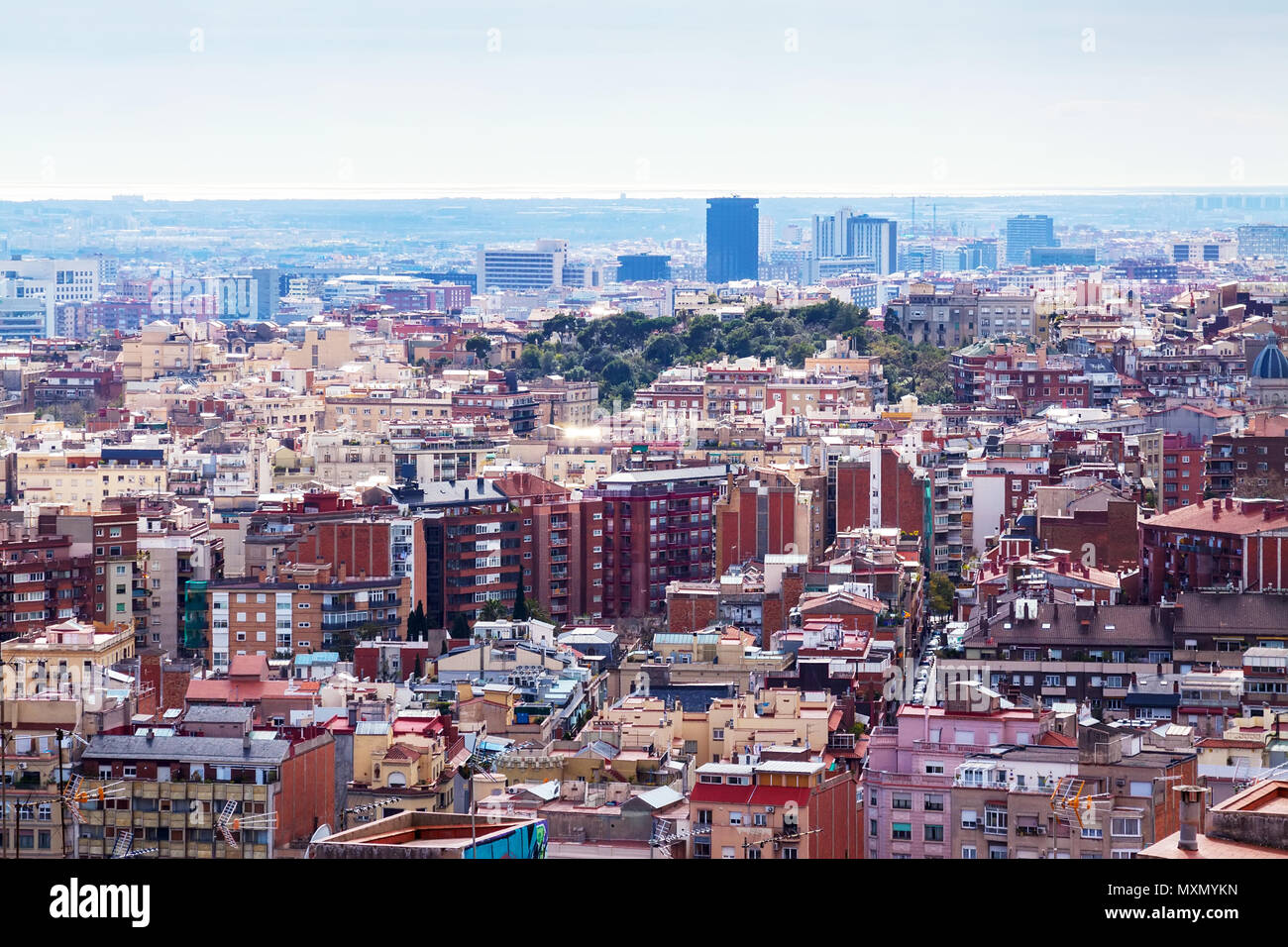 Barcelona city view from the high point hi-res stock photography and ...