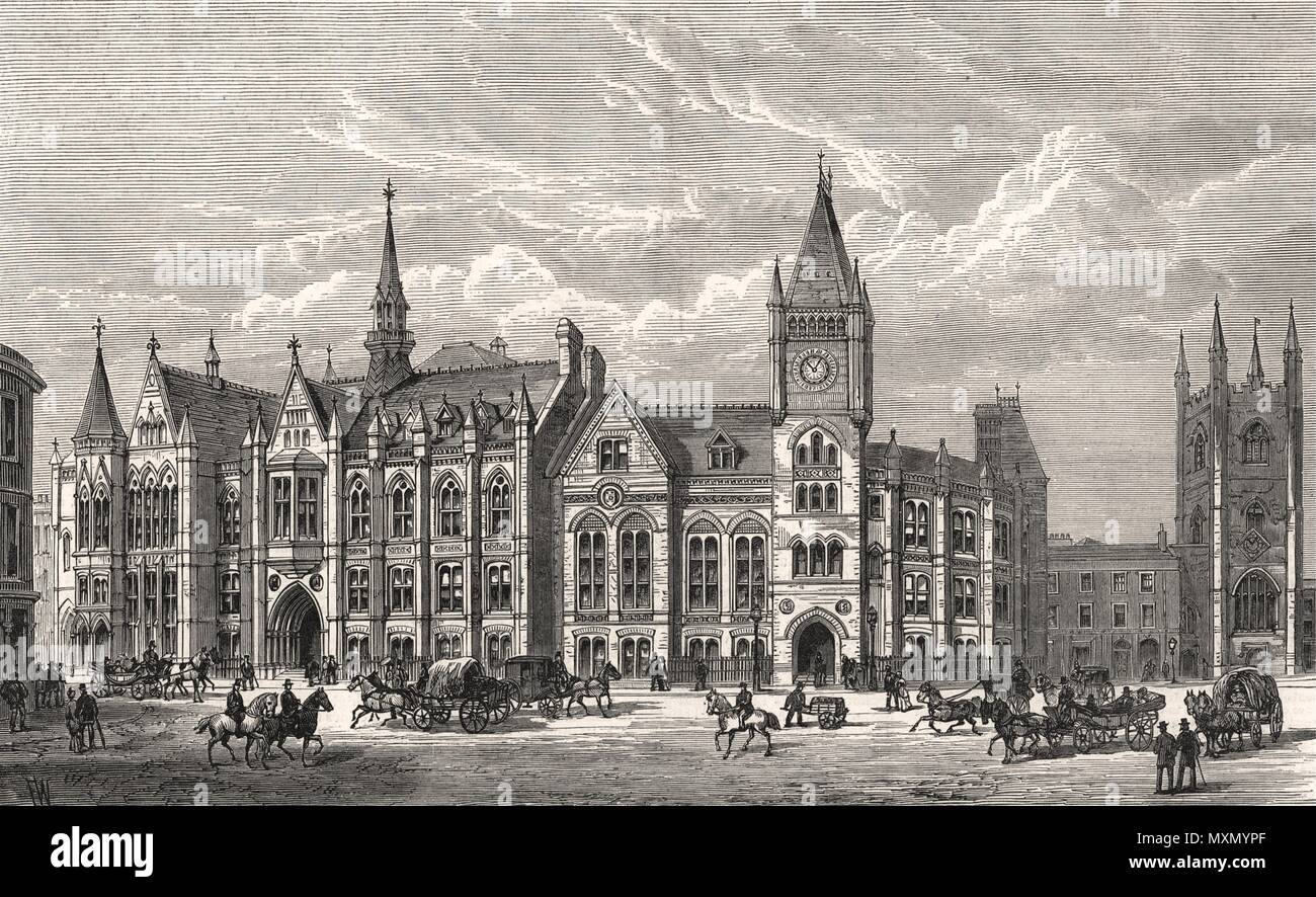 New Townhall and municipal buildings, Reading. Berkshire 1882. The ...