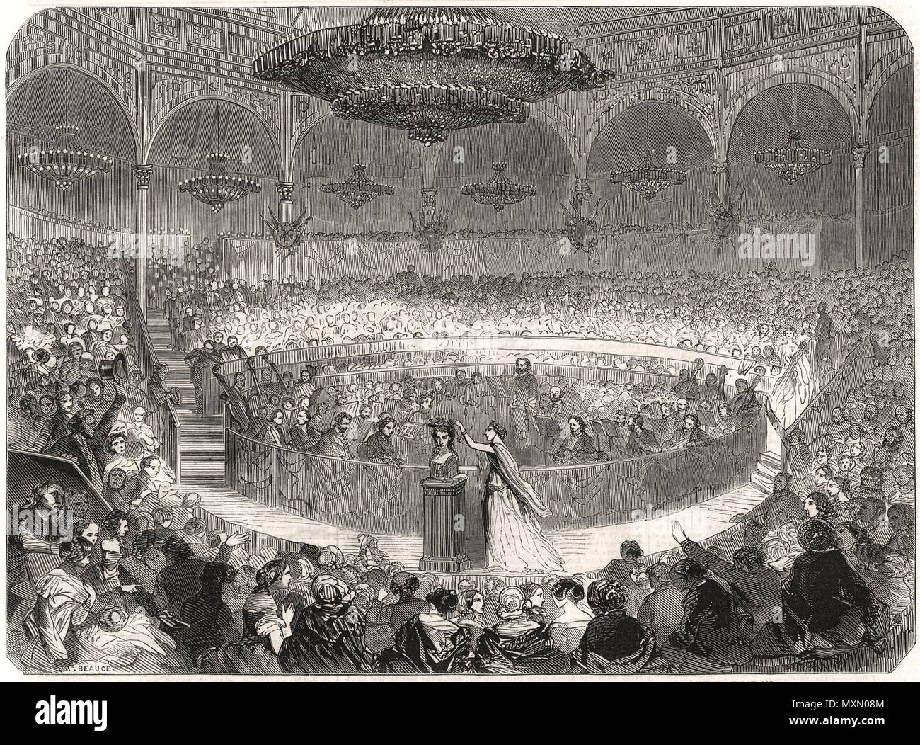 Paris Schiller Festival. Cirque de L'Imperatrice, Champs Elysees 1859 ...