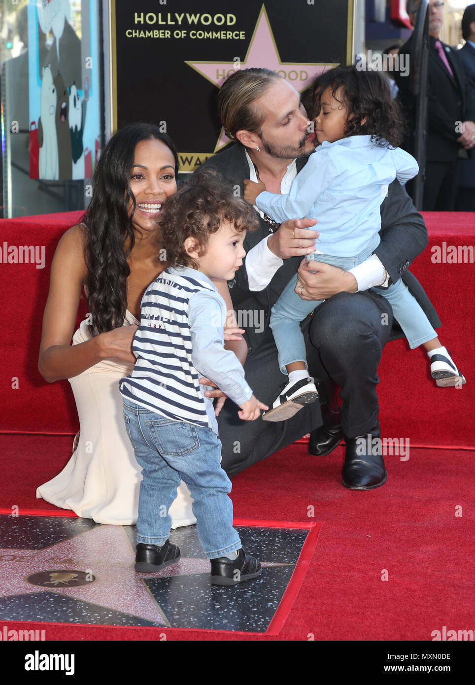 Zoe Saldana Honored With A Star On The Hollywood Walk Of Fame Featuring ...