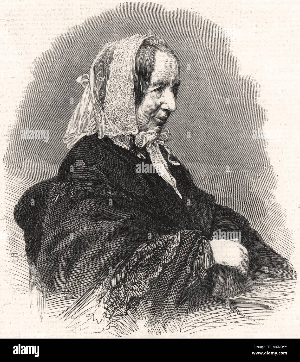 The late Fredrika Bremer. Sweden 1866. The Illustrated London News ...