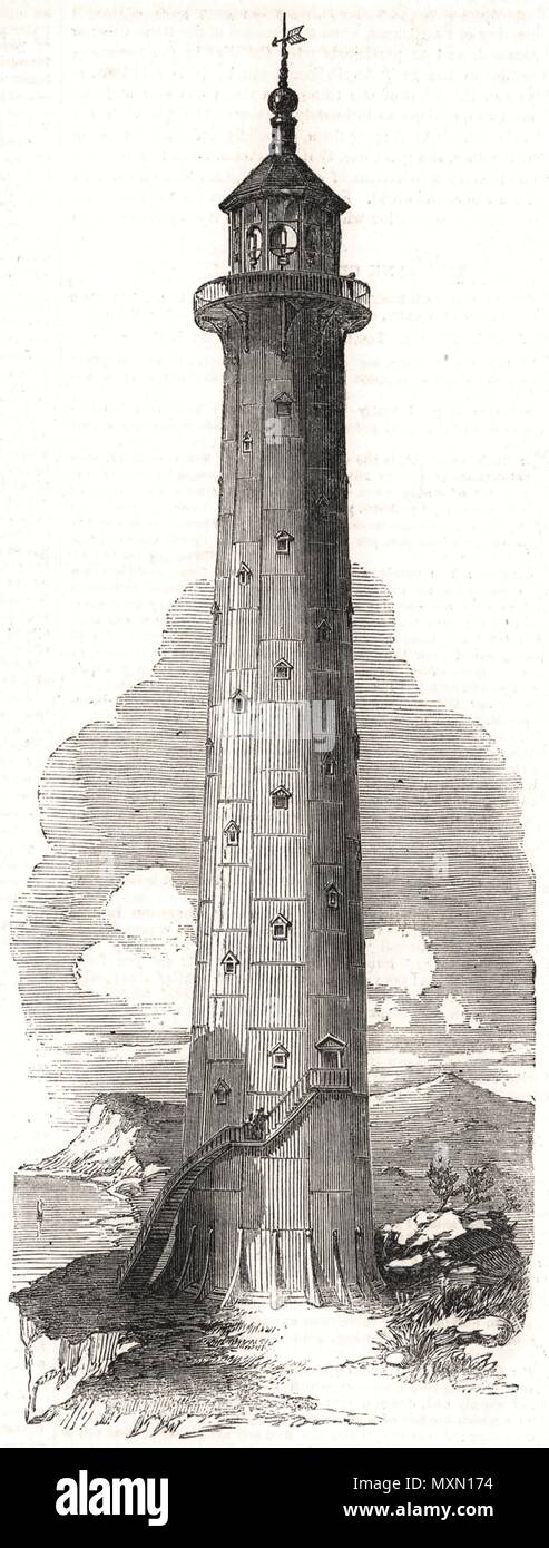 Cast-iron lighthouse constructed for the Great Isaac Cay. Bahamas 1855 ...