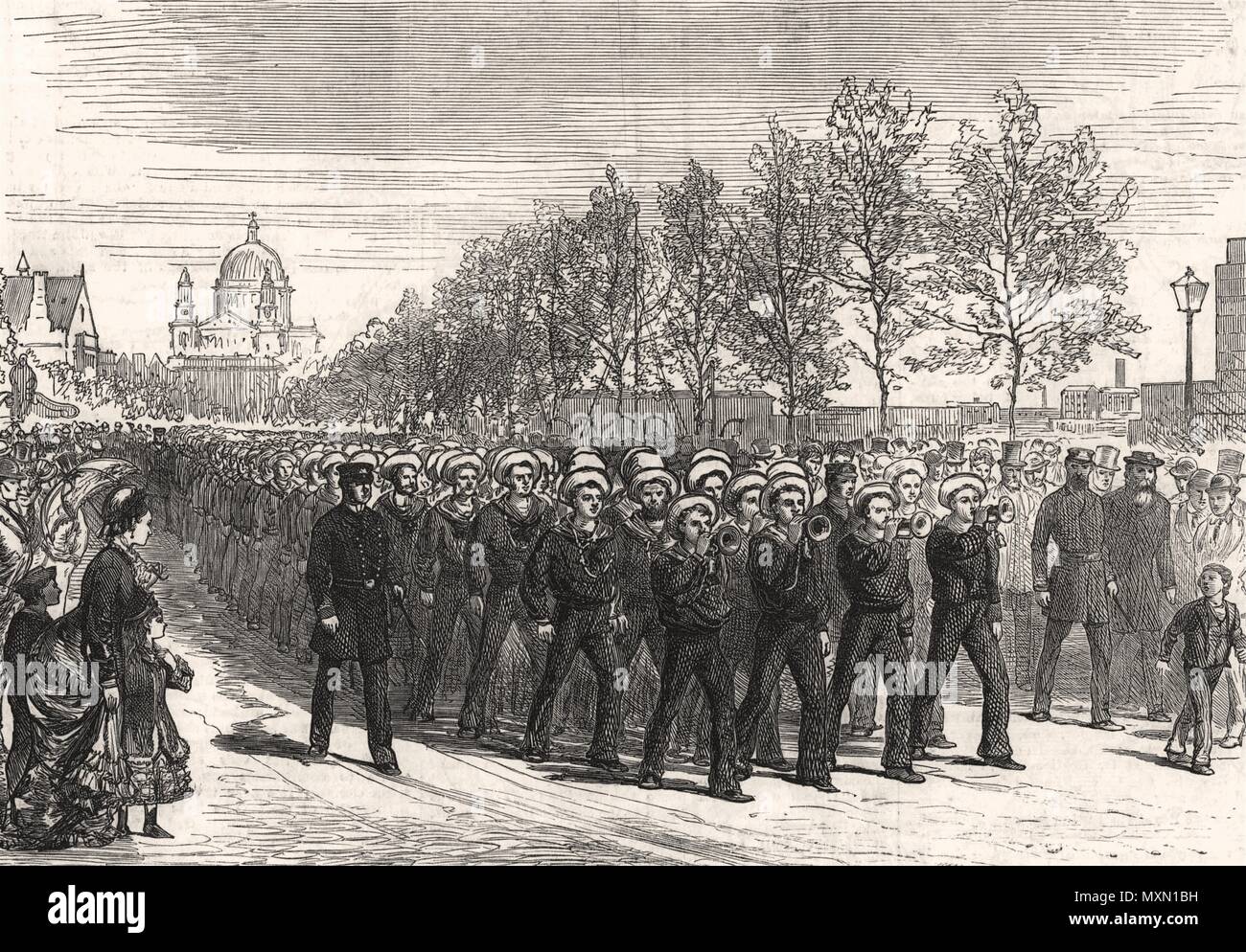 The Royal Naval Artillery volunteers on their way to Westminster Abbey ...