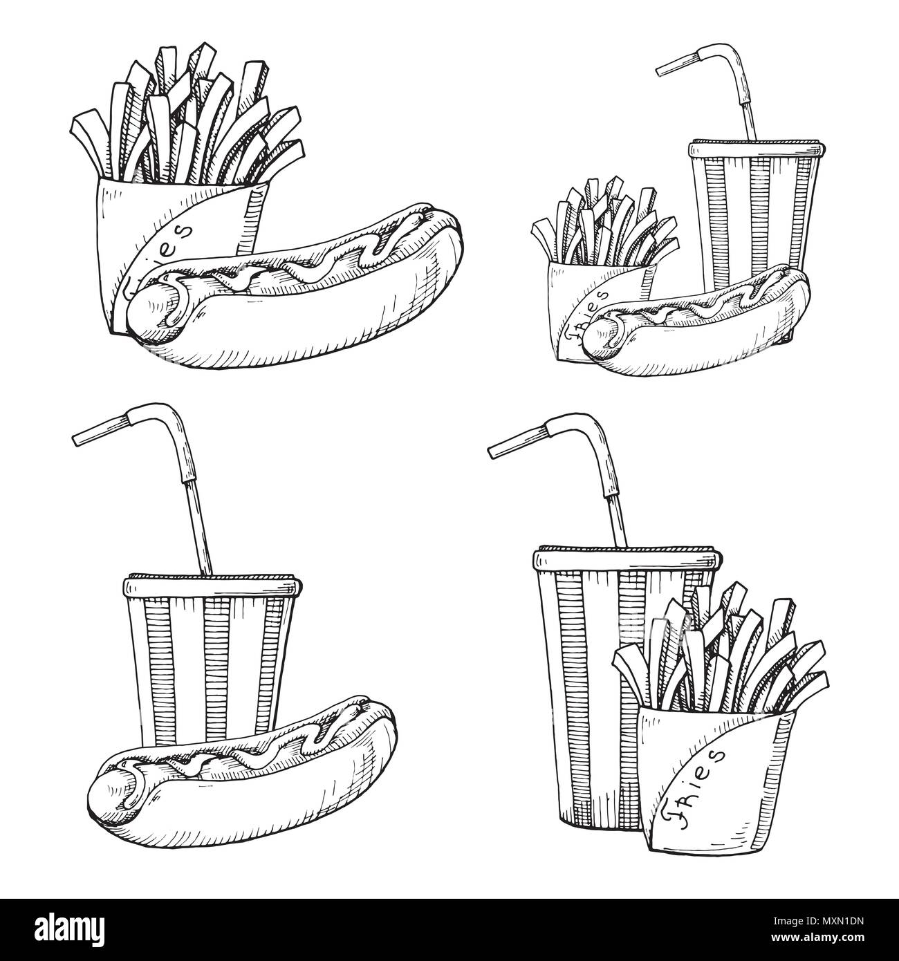 Burger hot dog on Black and White Stock Photos & Images - Alamy