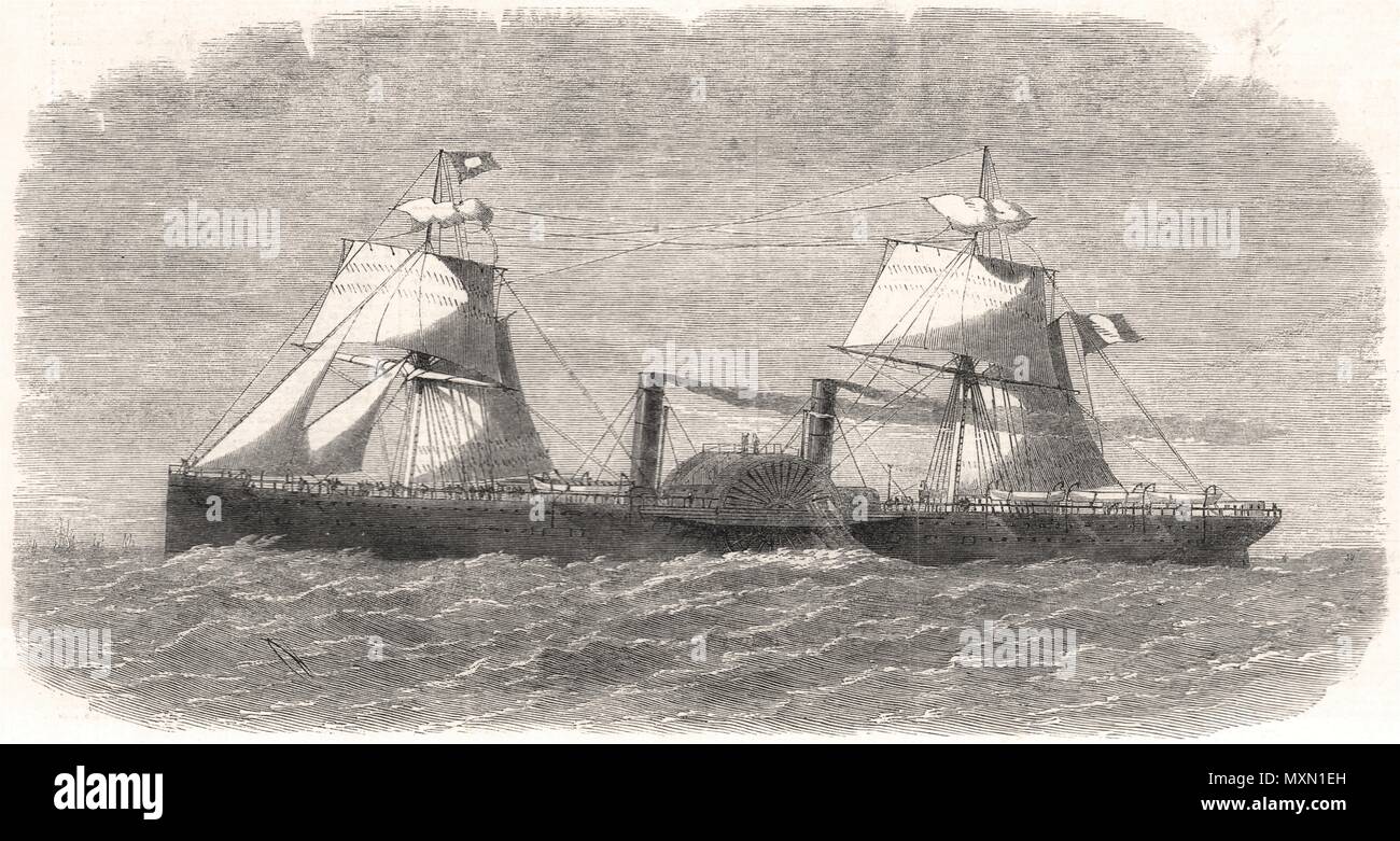 The French Transatlantic Company's steam-packet Washington. France 1864 ...