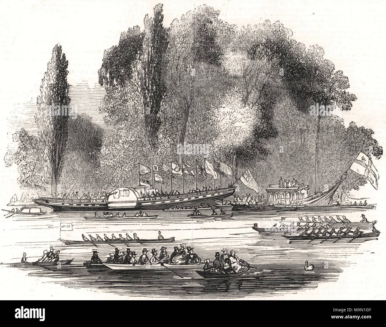 The Thames Regatta. London 1844. The Illustrated London News Stock ...