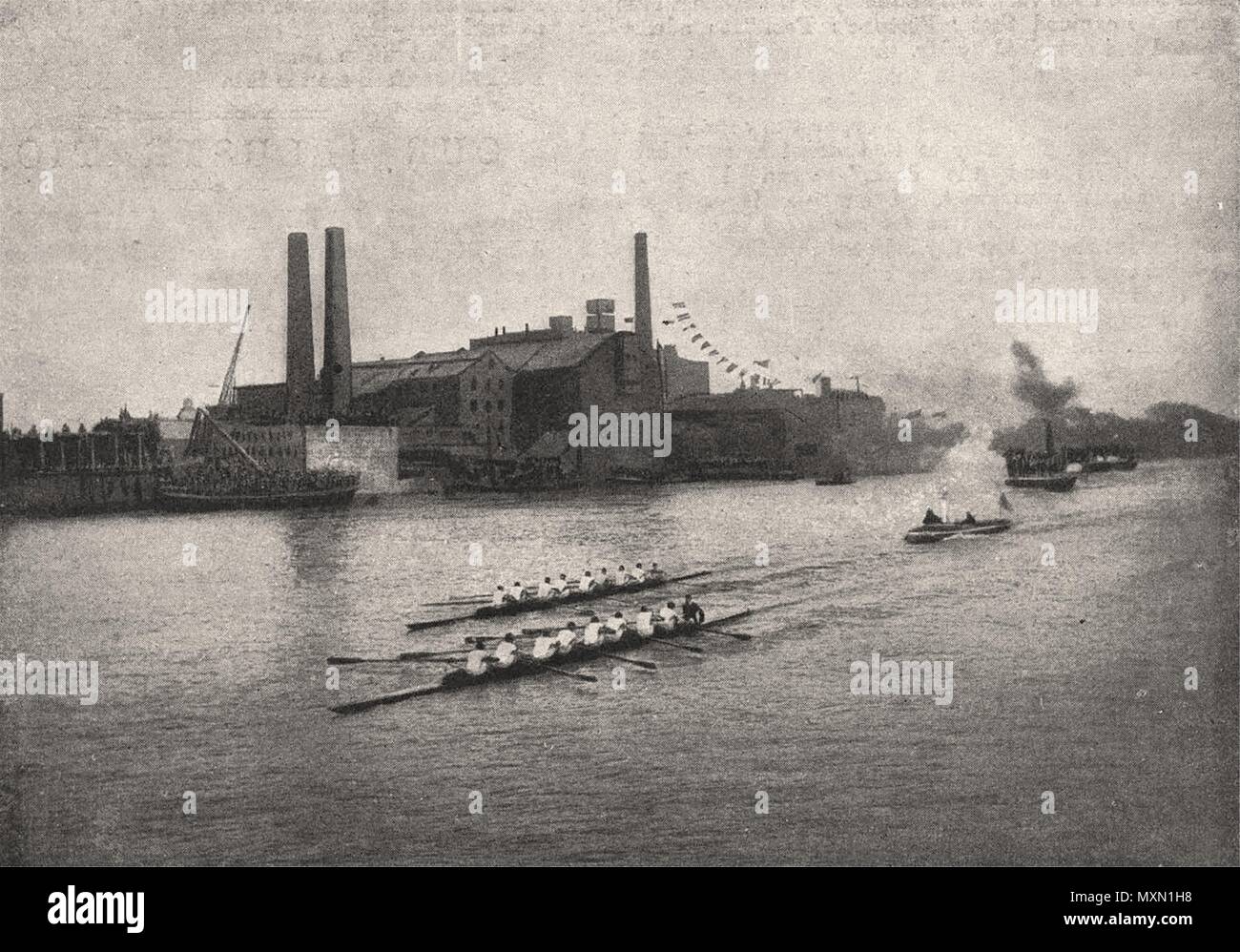 Oxford & Cambridge boat race. From Hammersmith Bridge. Rowing.London ...