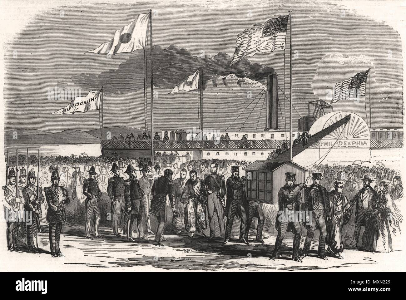 Arrival of the Japanese Embassy at Washington. Washington DC 1860. The ...