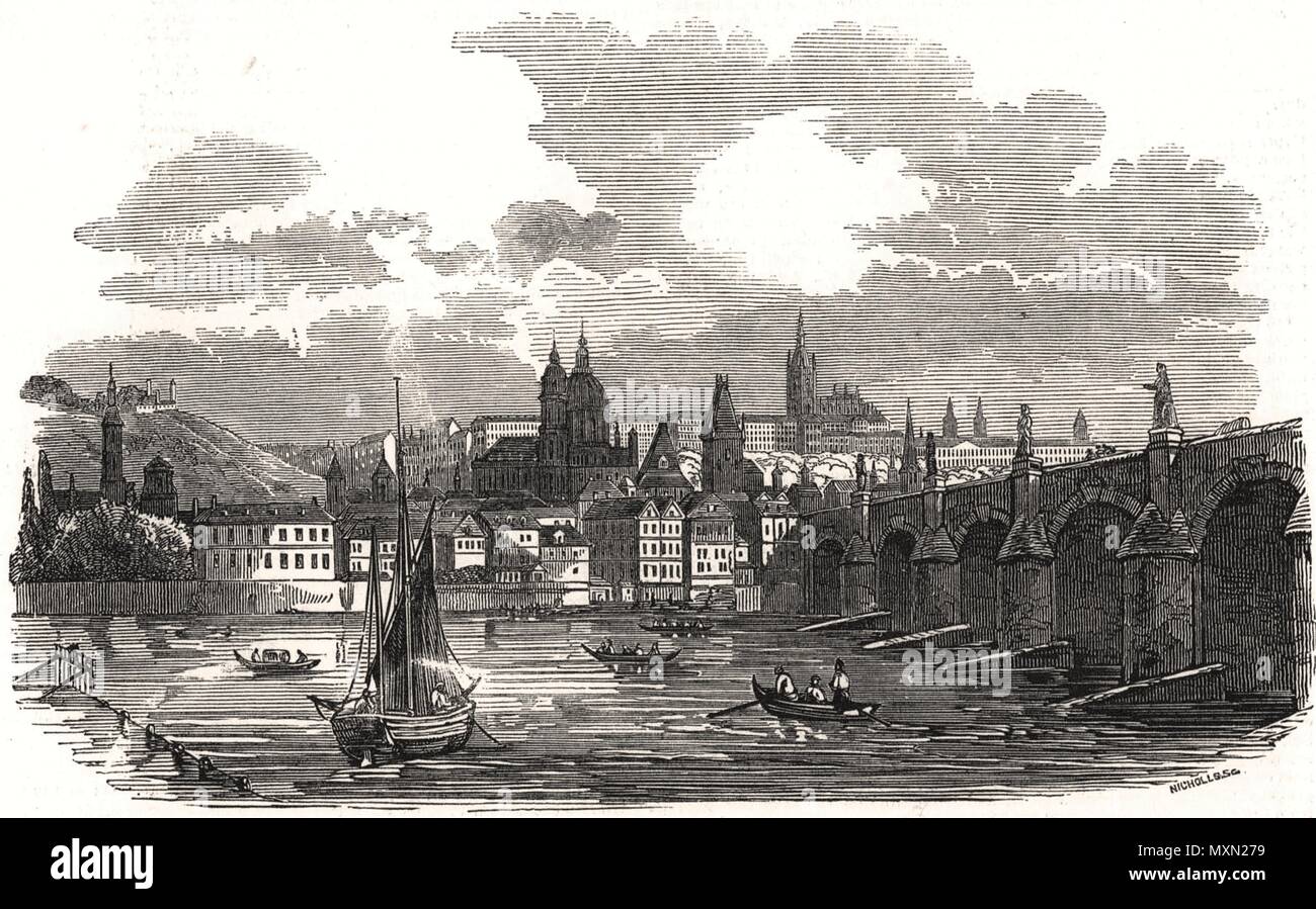 Prague - the old town. Czech Republic 1848. The Illustrated London News ...