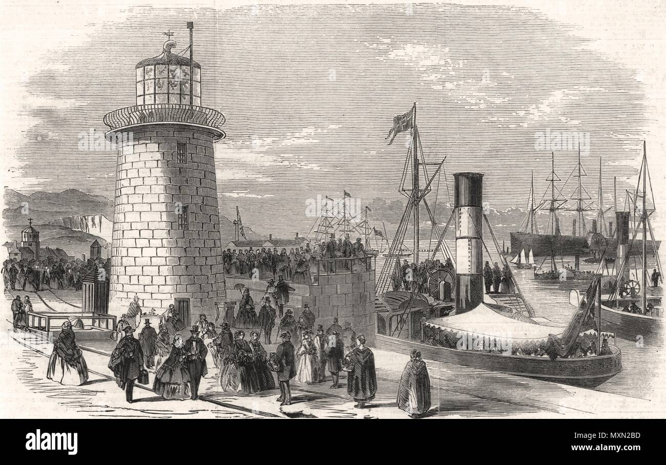 The " Great Eastern " at Holyhead Holyhead Pier & visitors 1859. The ...