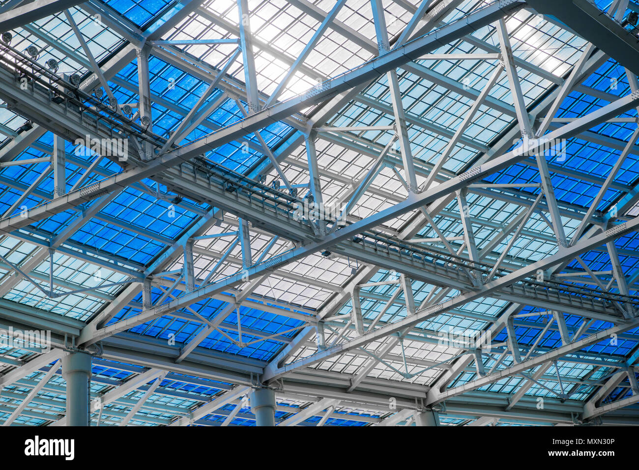 Detail of the structure of a stadium roof Stock Photo - Alamy