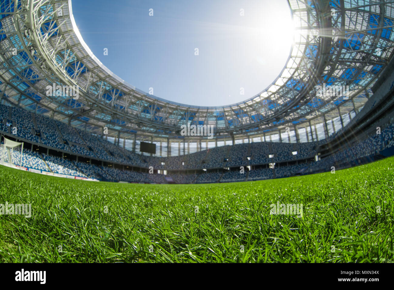 Empty soccer field overview hi-res stock photography and images - Alamy