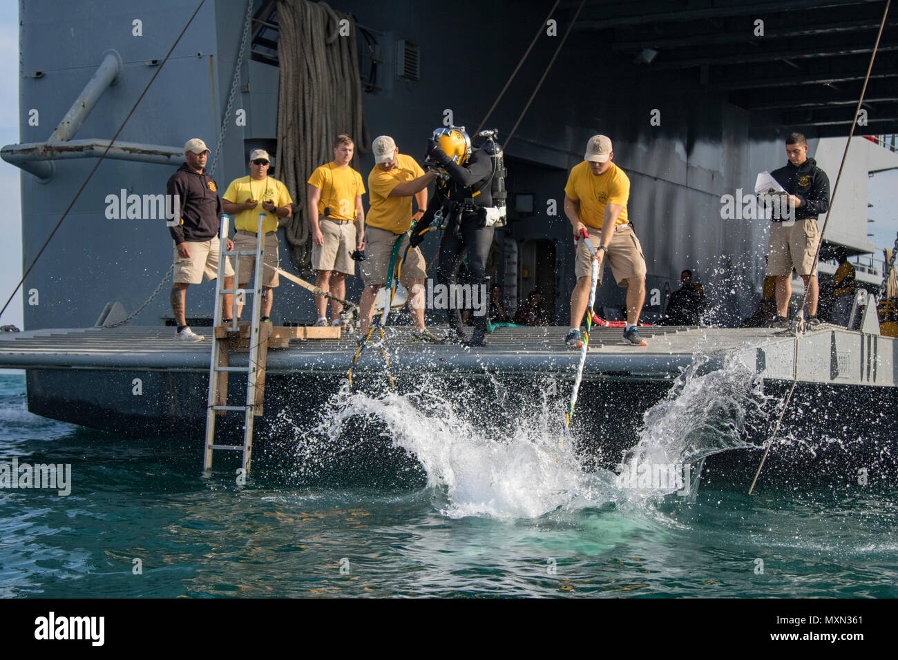 A U.S. Army engineer diver with the 511th Engineer Dive Detachment from ...
