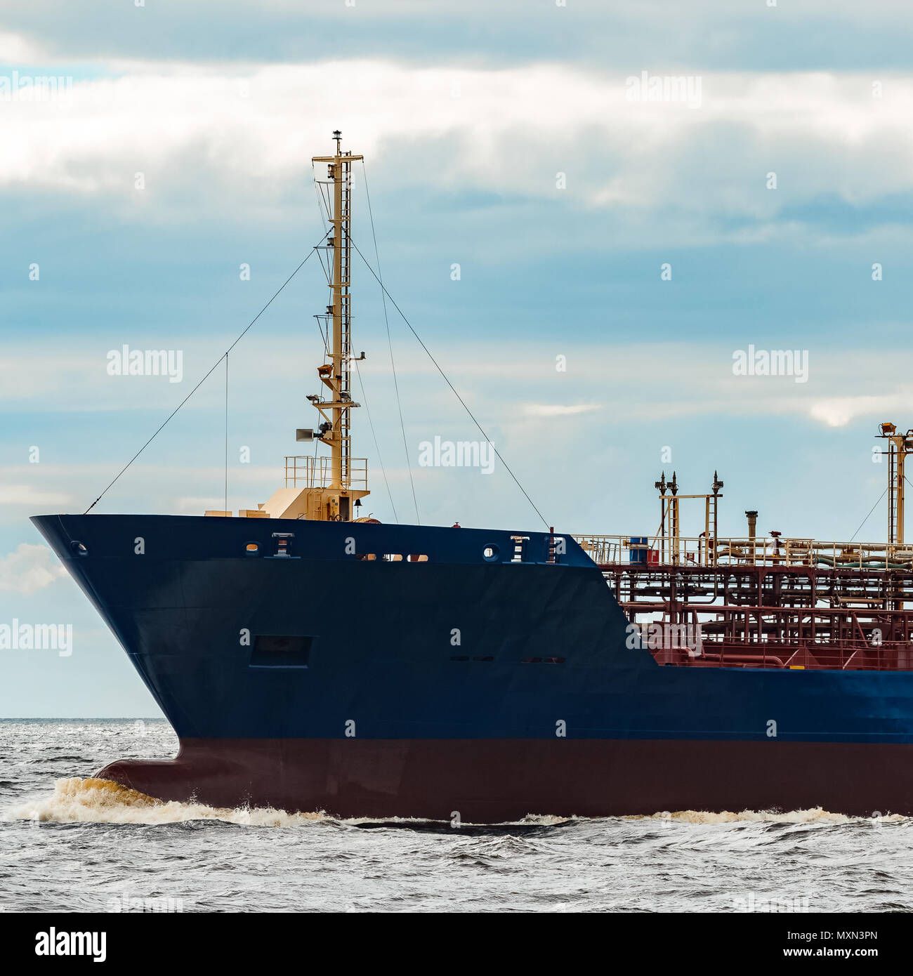 Blue tanker. Toxic substances and petroleum products transfer Stock ...